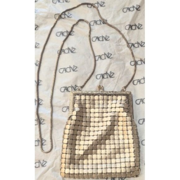 Cache | Bags | Vintage Cache Shiny Gold Metallic Evening Purse Handbag ...